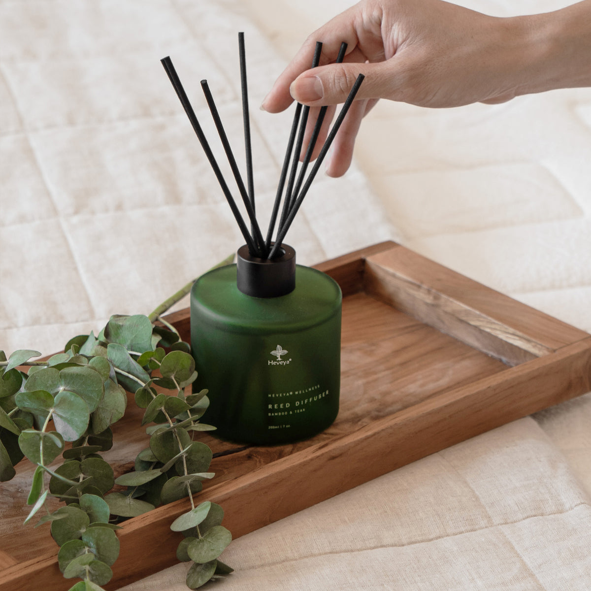 Natural Calm Bamboo & Teak Reed Diffuser | Heveya® Singapore